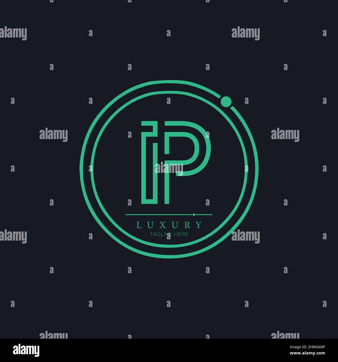 IP alphabet abstract initial letter logo minimal design vector template ...