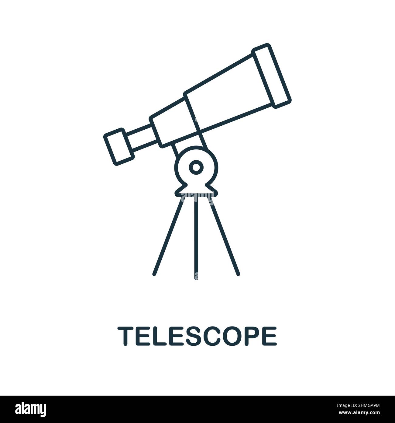 Telescope icon. Line element from space collection. Linear Telescope ...