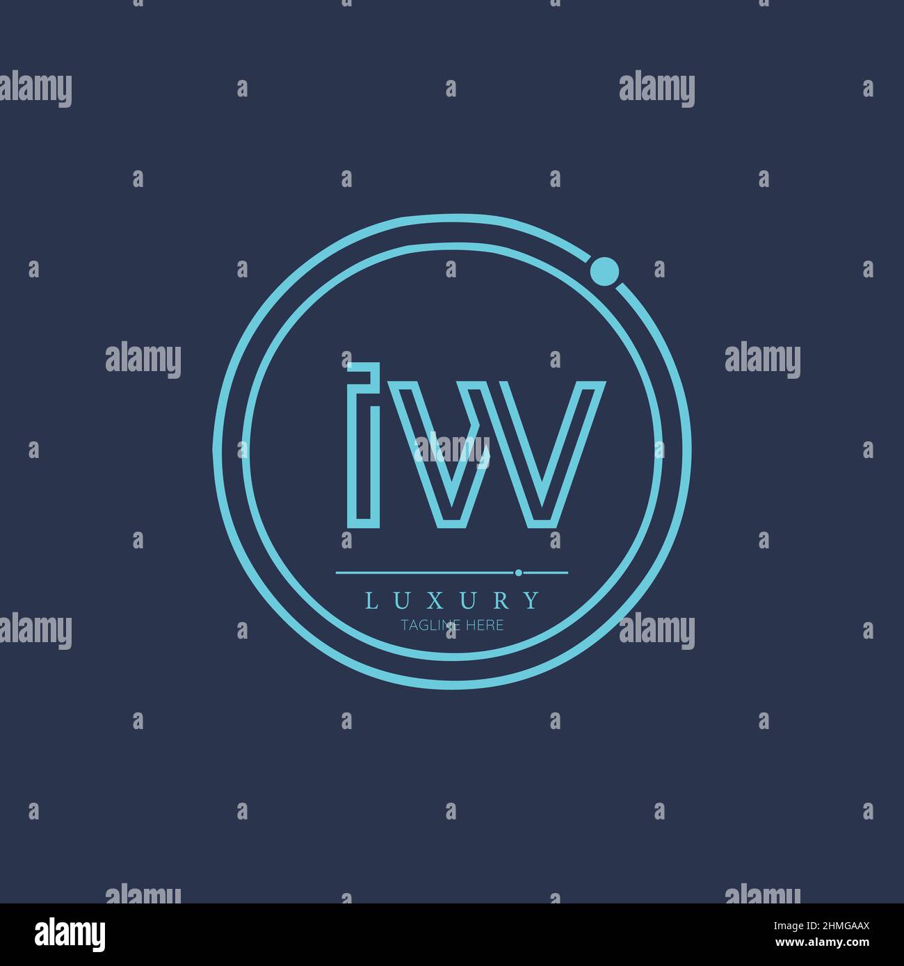 IW alphabet abstract initial letter logo minimal design vector template ...