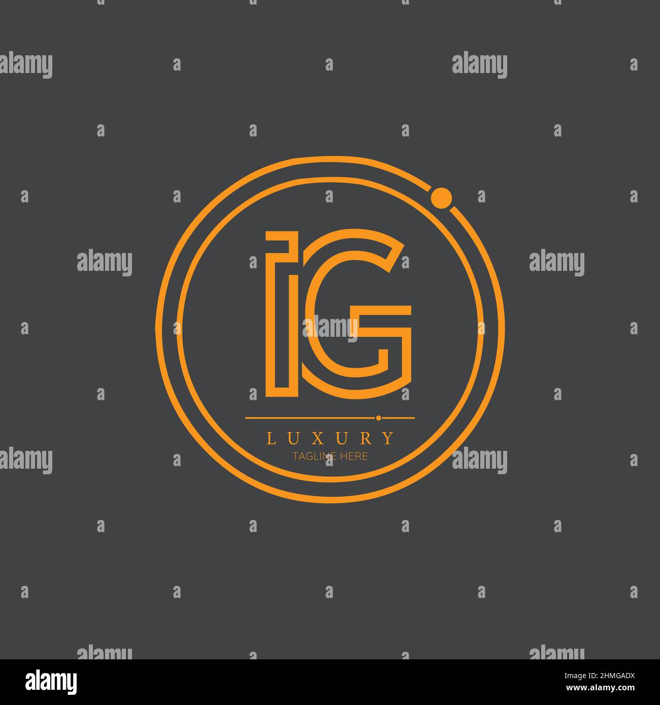 IG alphabet abstract initial letter logo minimal design vector template ...