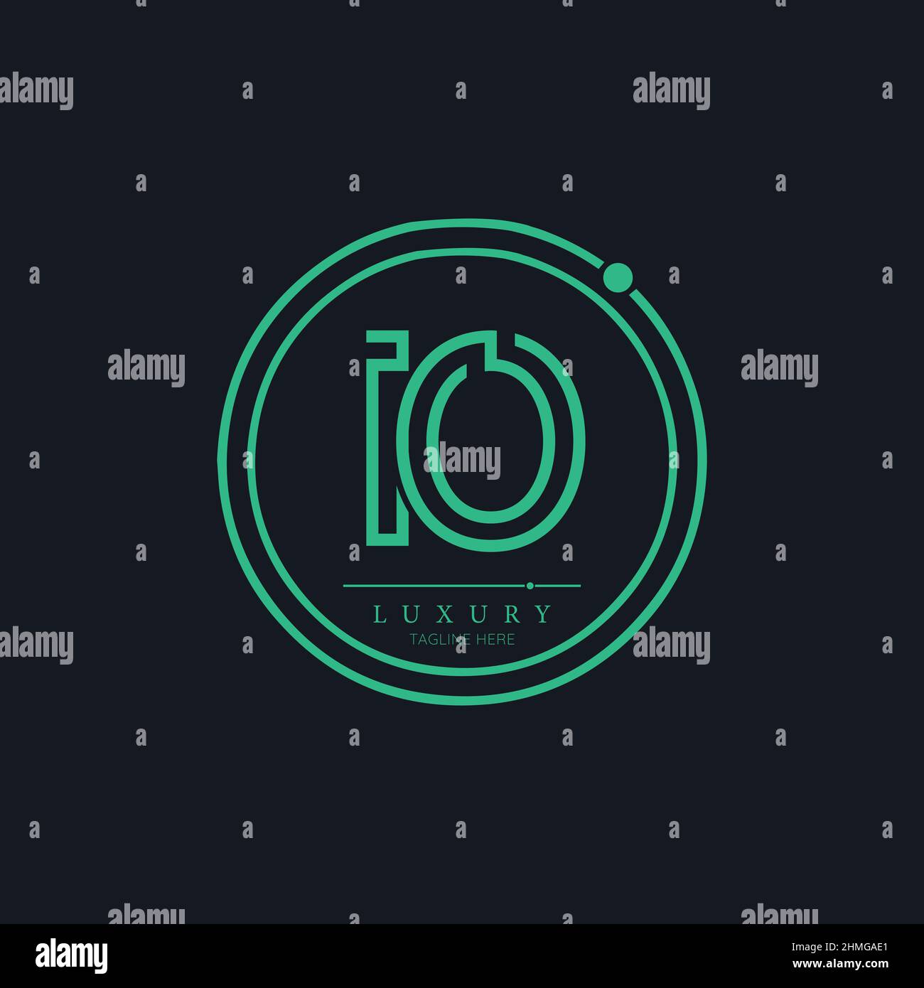 IO alphabet abstract initial letter logo minimal design vector template ...