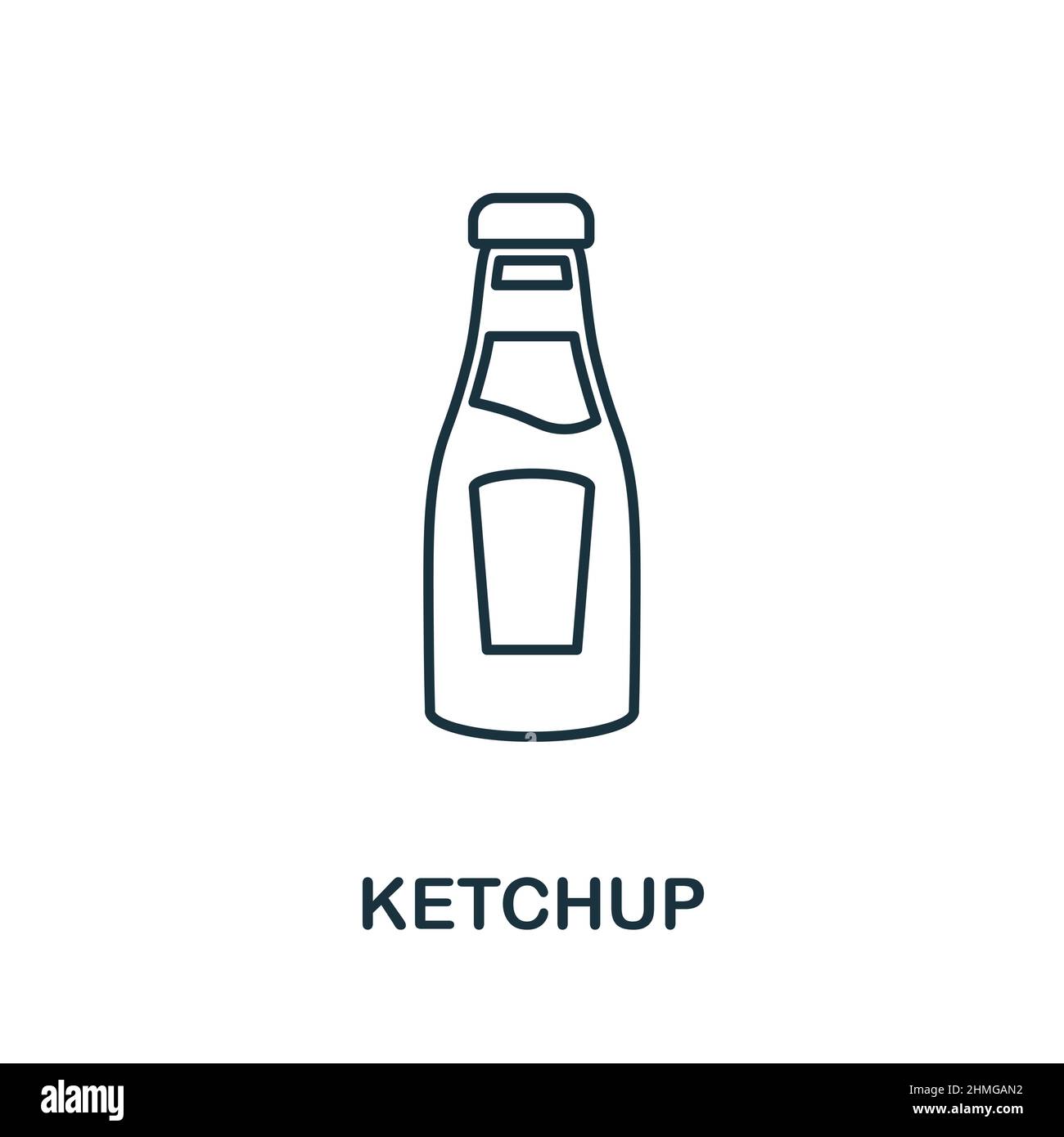 Ketchup icon. Line element from take away collection. Linear Ketchup ...