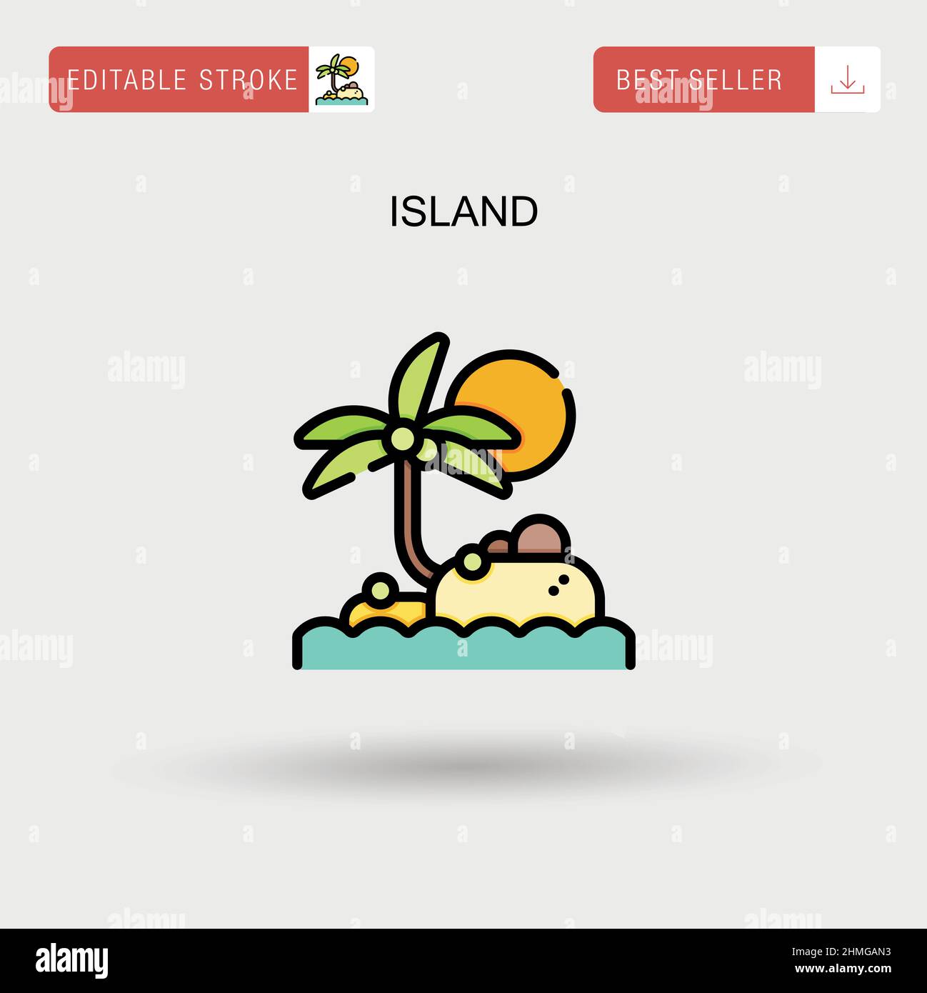 Tropical island beach sunny aerial Stock Vector Images - Alamy