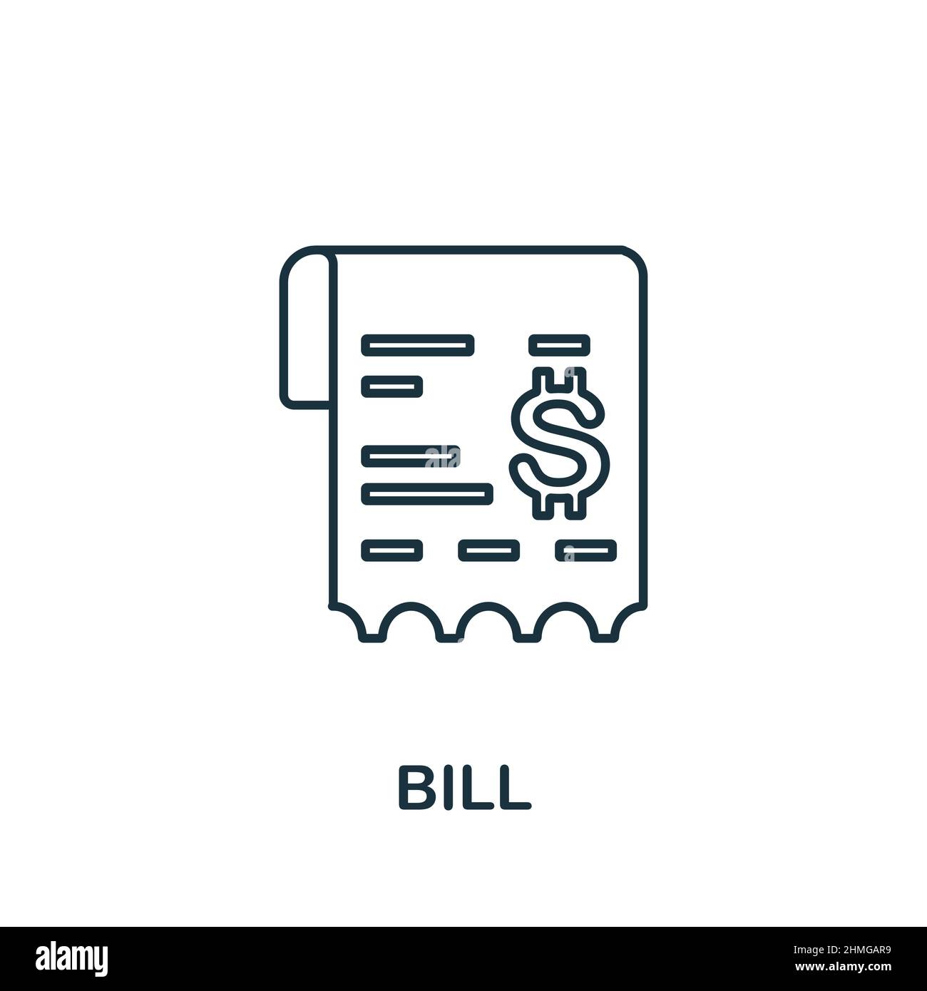 Bill icon. Line element from take away collection. Linear Bill icon ...