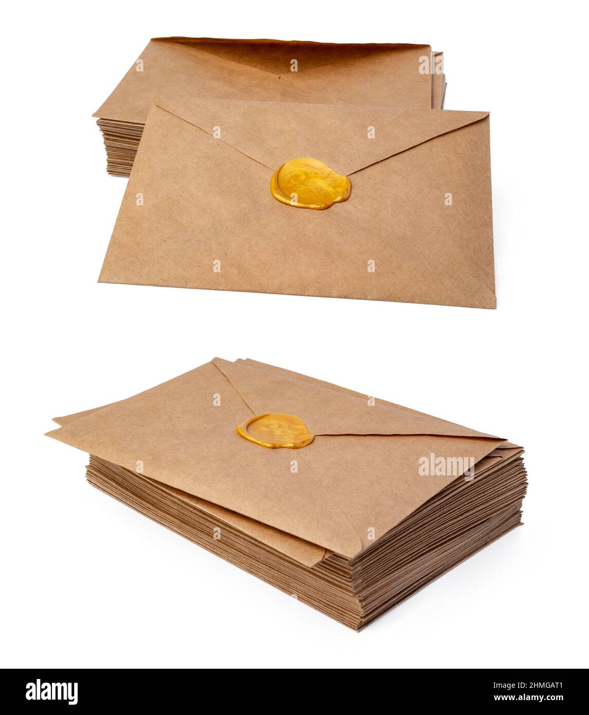 Brown craft envelope isolated on white background Stock Photo - Alamy