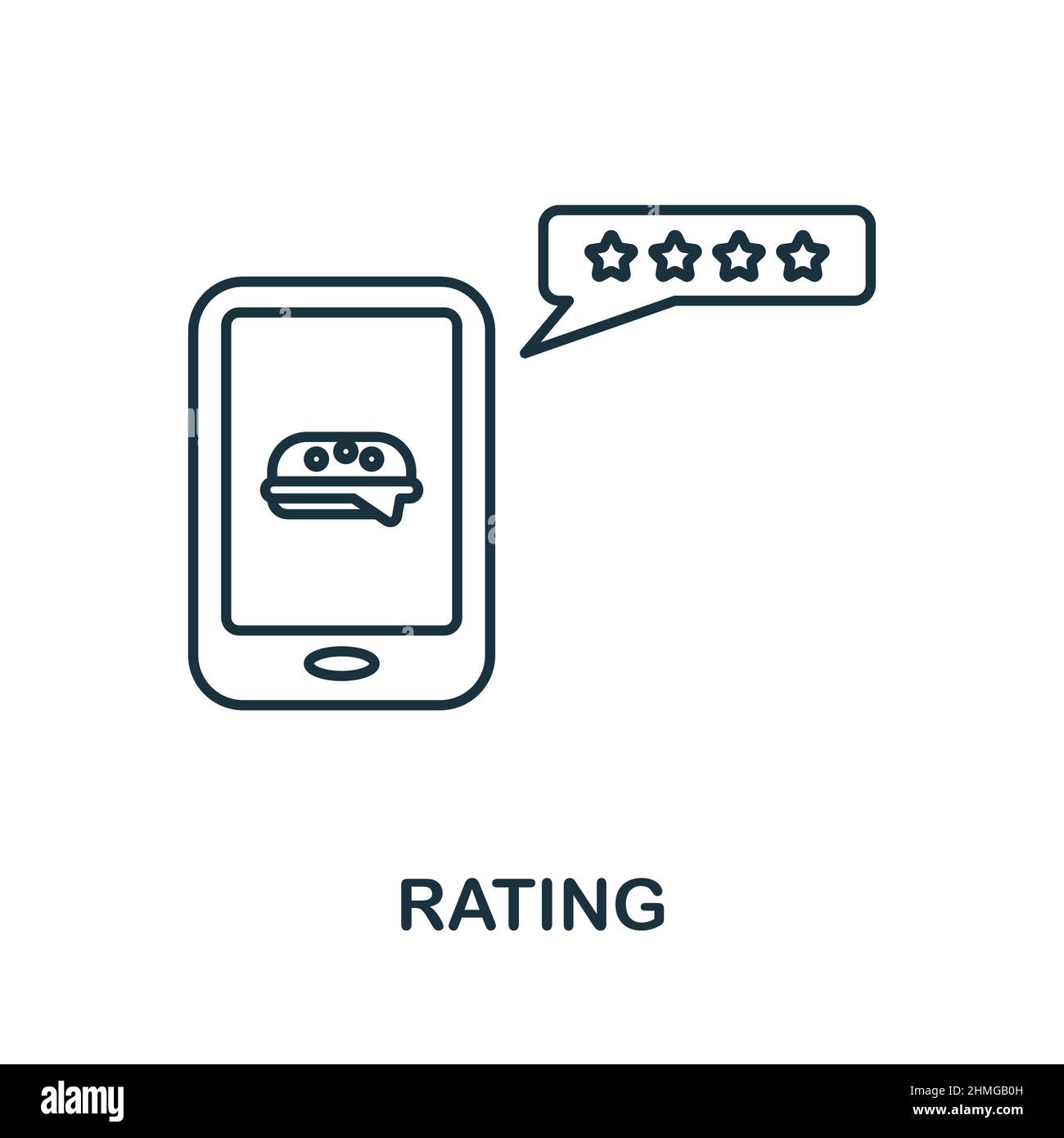 Rating icon. Line element from take away collection. Linear Rating icon ...