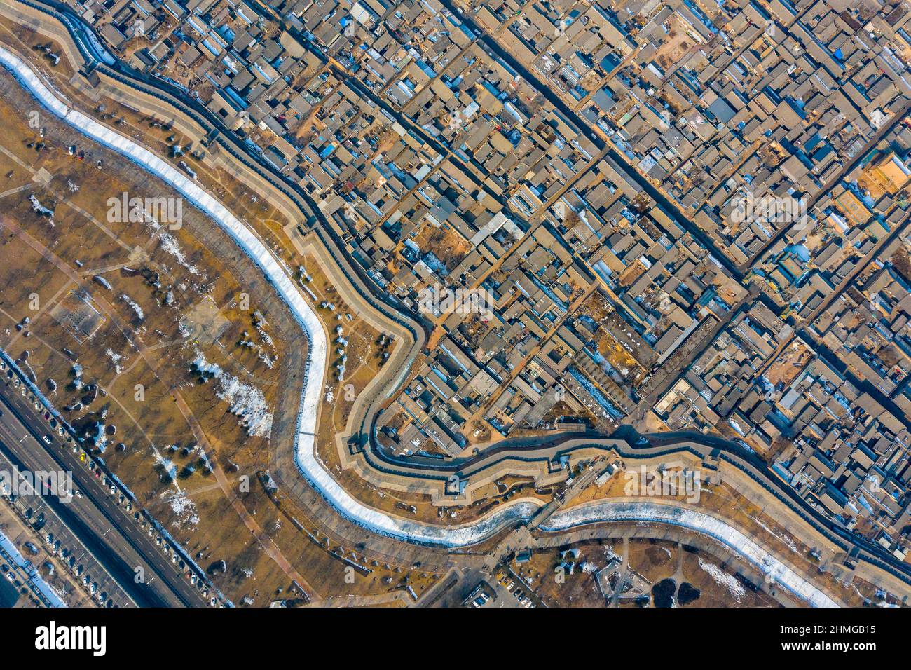 Pingyao, China's Shanxi Province. 8th Feb, 2022. Aerial photo shows a ...