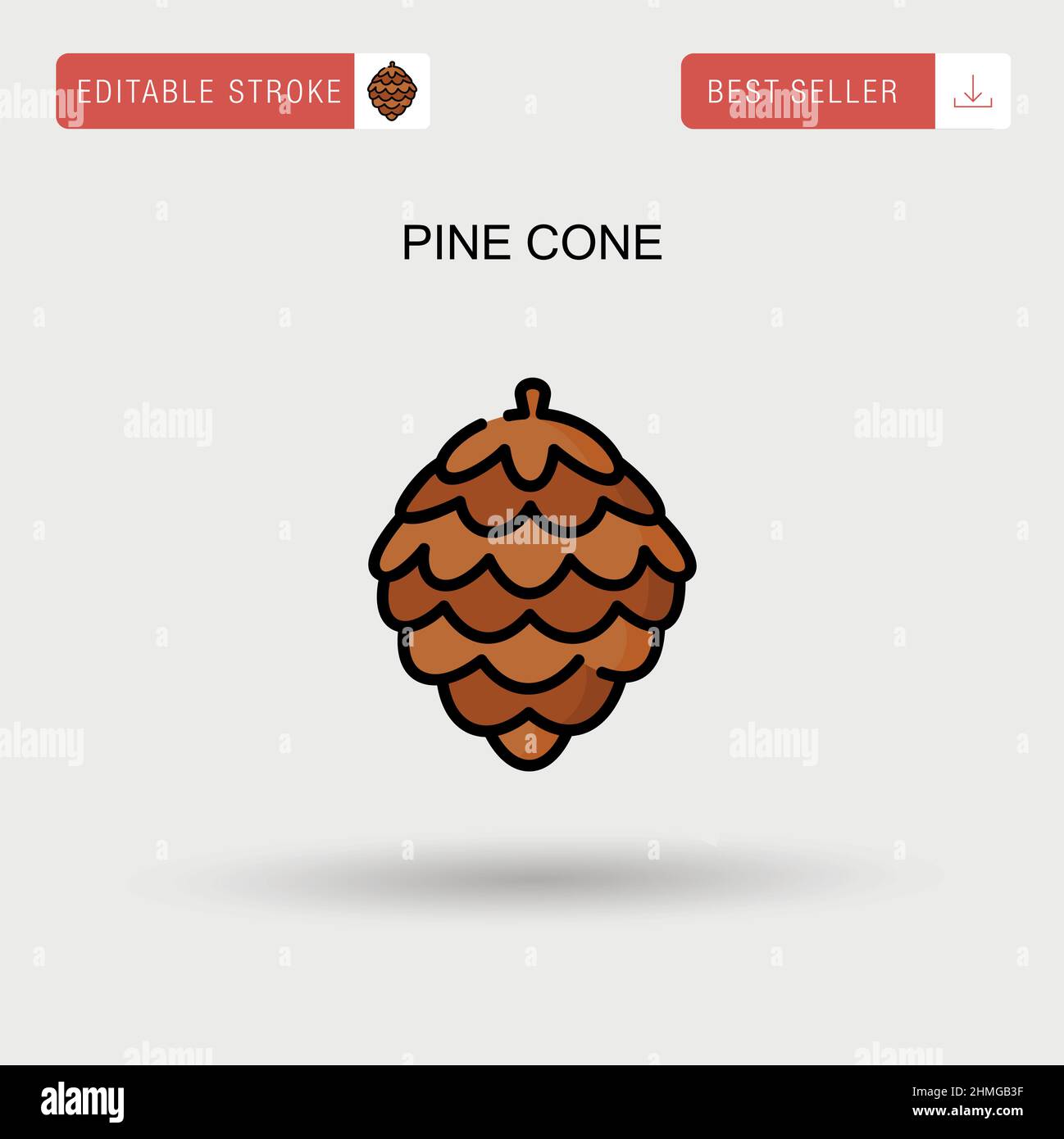 Pine cone Simple vector icon Stock Vector Image & Art - Alamy