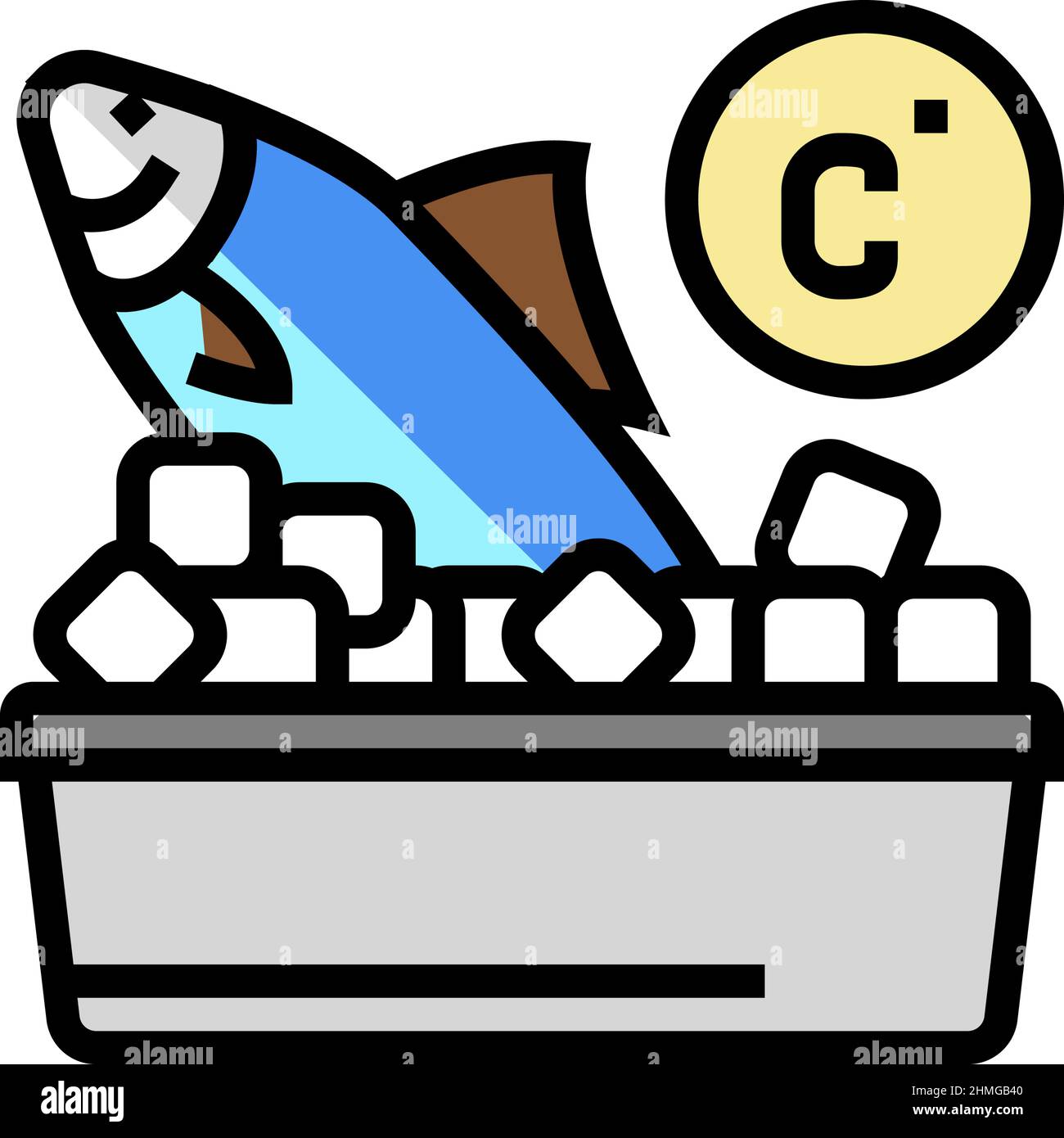 frozen seafood color icon vector illustration Stock Vector Image & Art ...