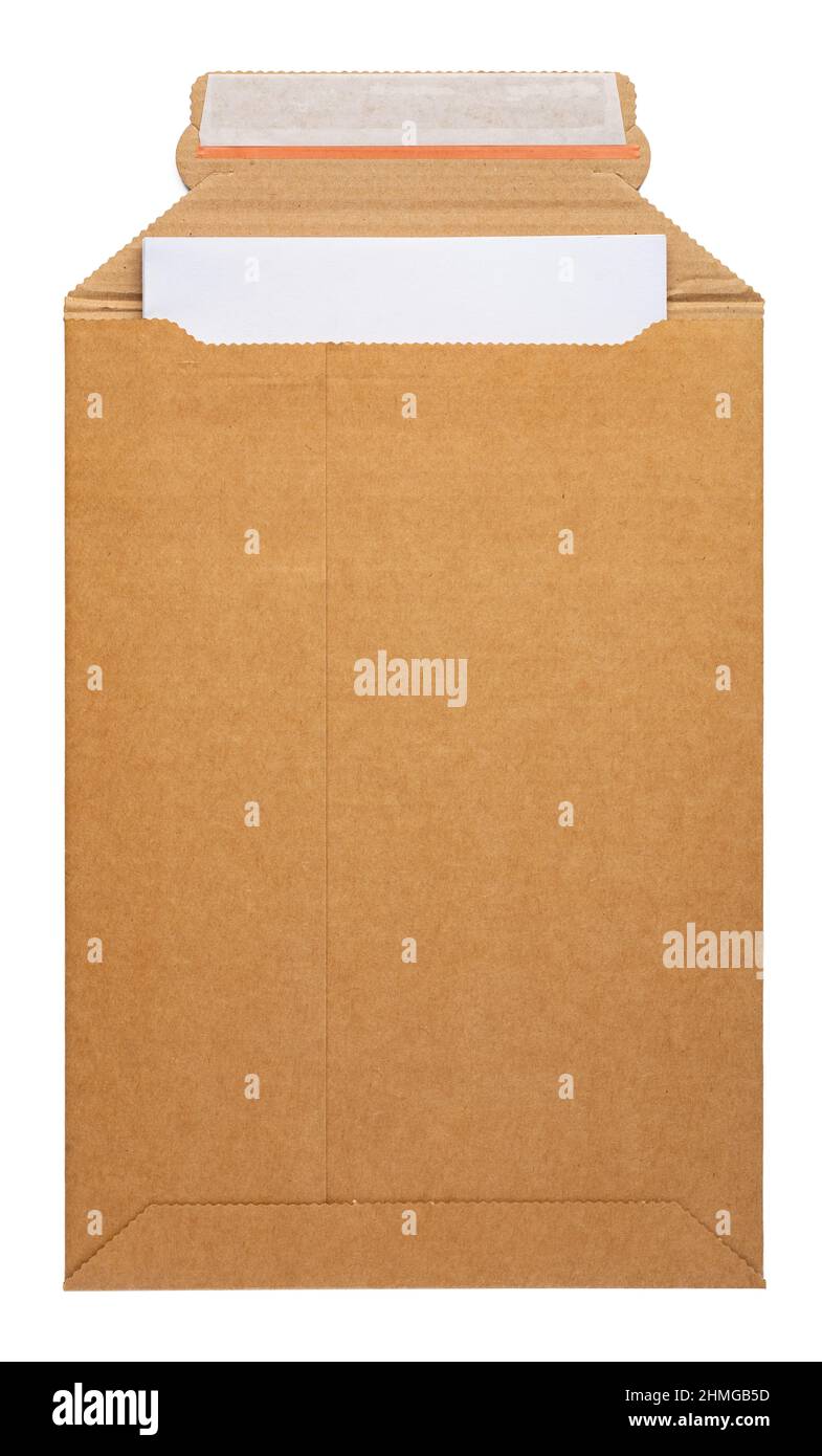 Brown envelope front and back isolated on white background. Letter top view Stock Photo - Alamy