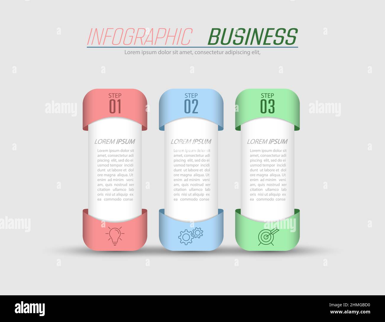 Infographics. 3 stages of development, marketing, workflow or plan ...