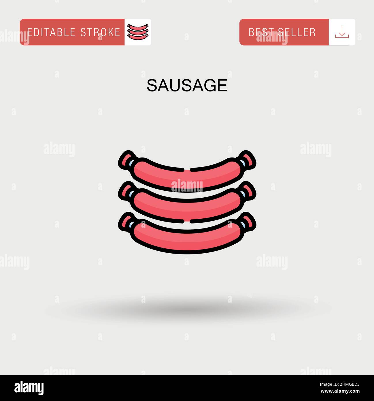 Sausage Simple vector icon Stock Vector Image & Art - Alamy
