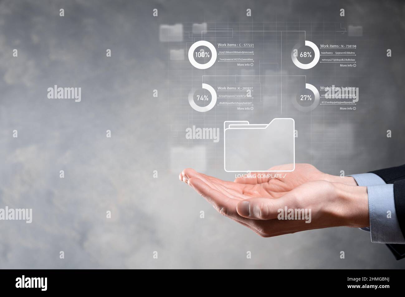 Business developer hand using board framework on virtual modern ...