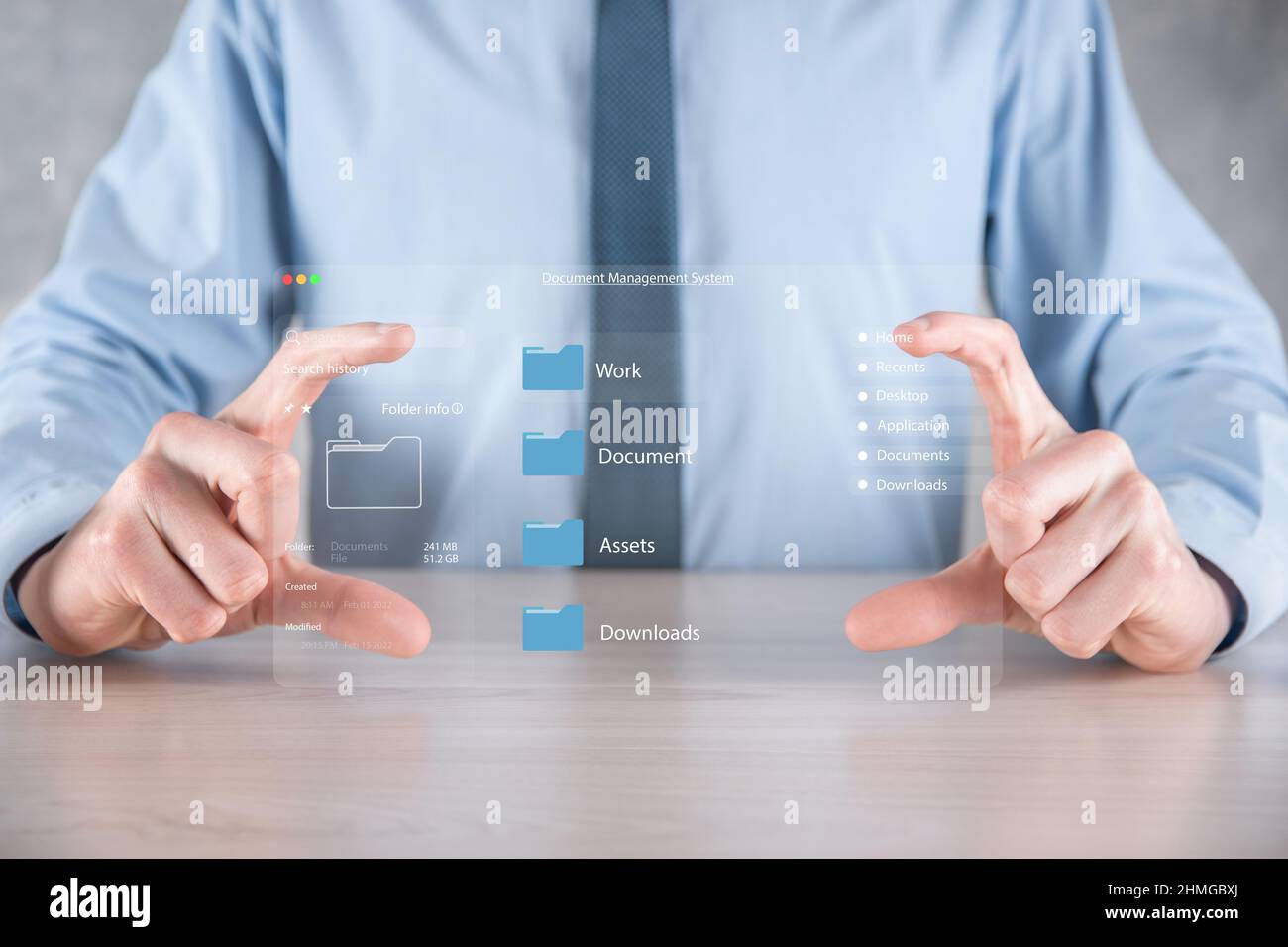 Document management concept. Virtual screen icons Document Management ...