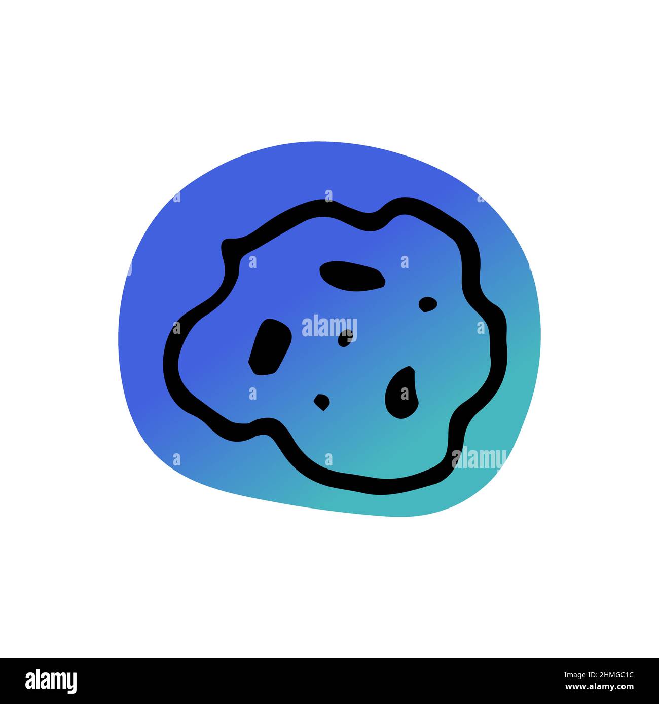 Line Space doodle image. Hand-drawn asteroid isolated on white ...