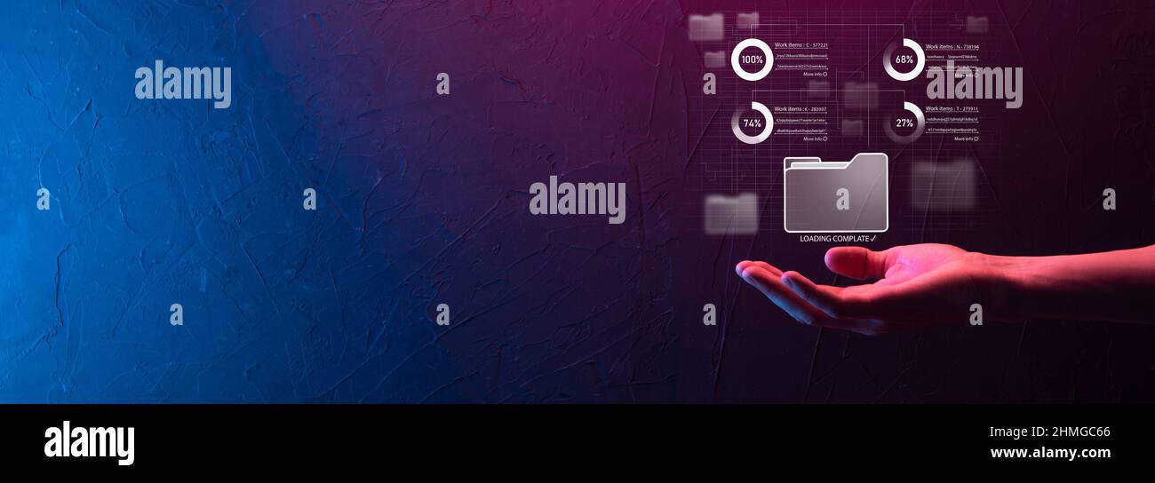 Business developer hand using board framework on virtual modern ...