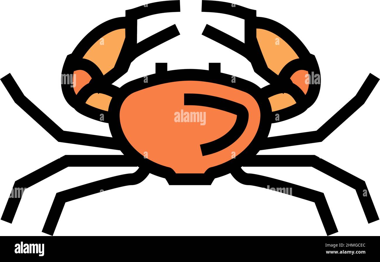 crab seafood color icon vector illustration Stock Vector Image & Art ...