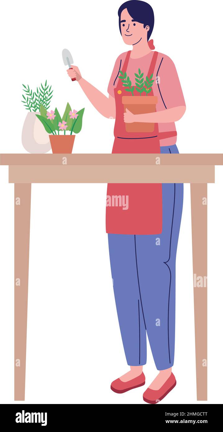 Hand planting young plant Stock Vector Images - Alamy