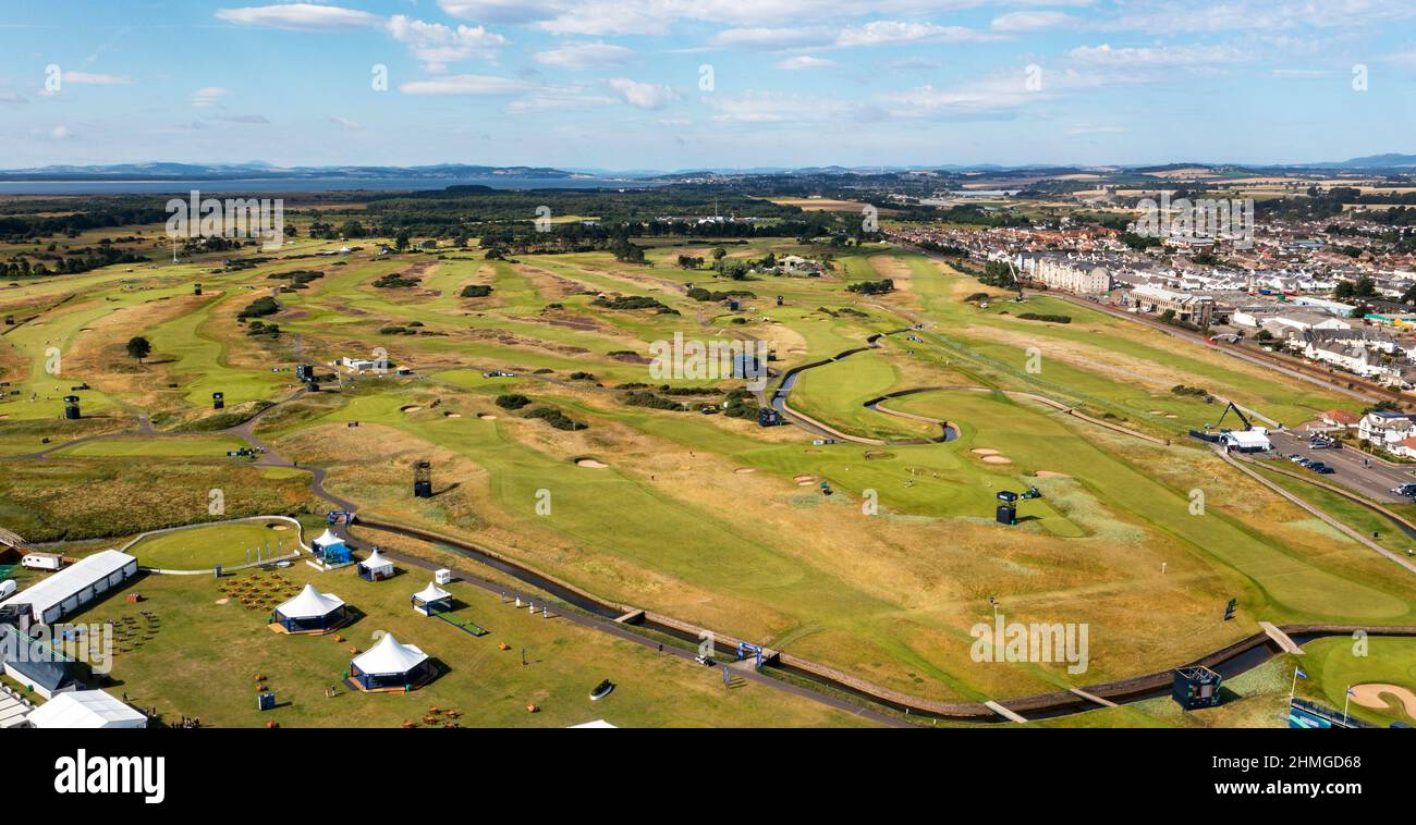 Aerial view of the Carnoustie Hotel and championship golf course ...