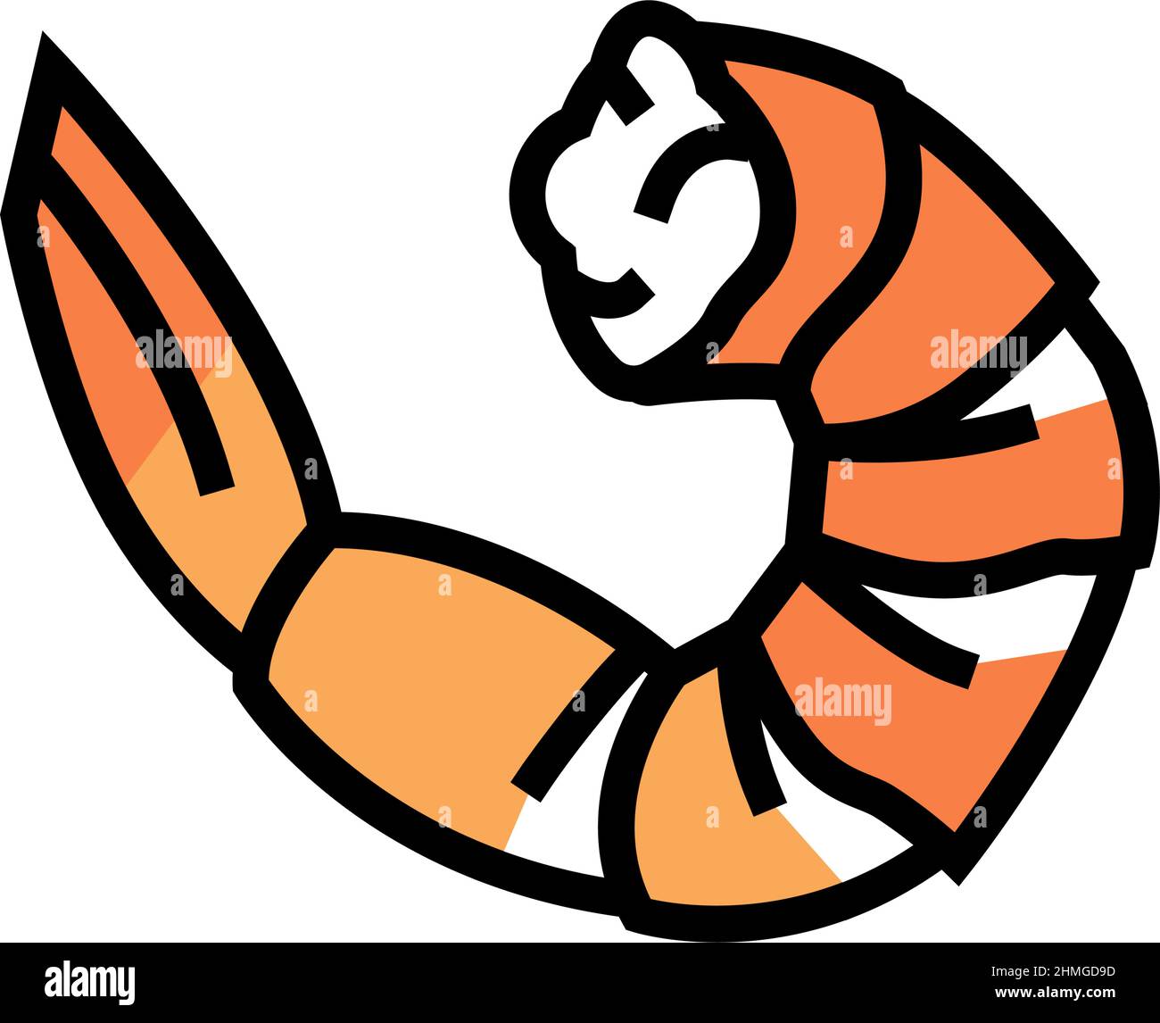 shrimp seafood color icon vector illustration Stock Vector Image & Art ...