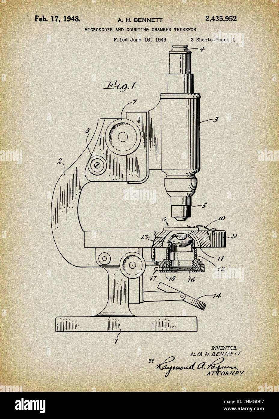 Microscope blueprint hi-res stock photography and images - Alamy