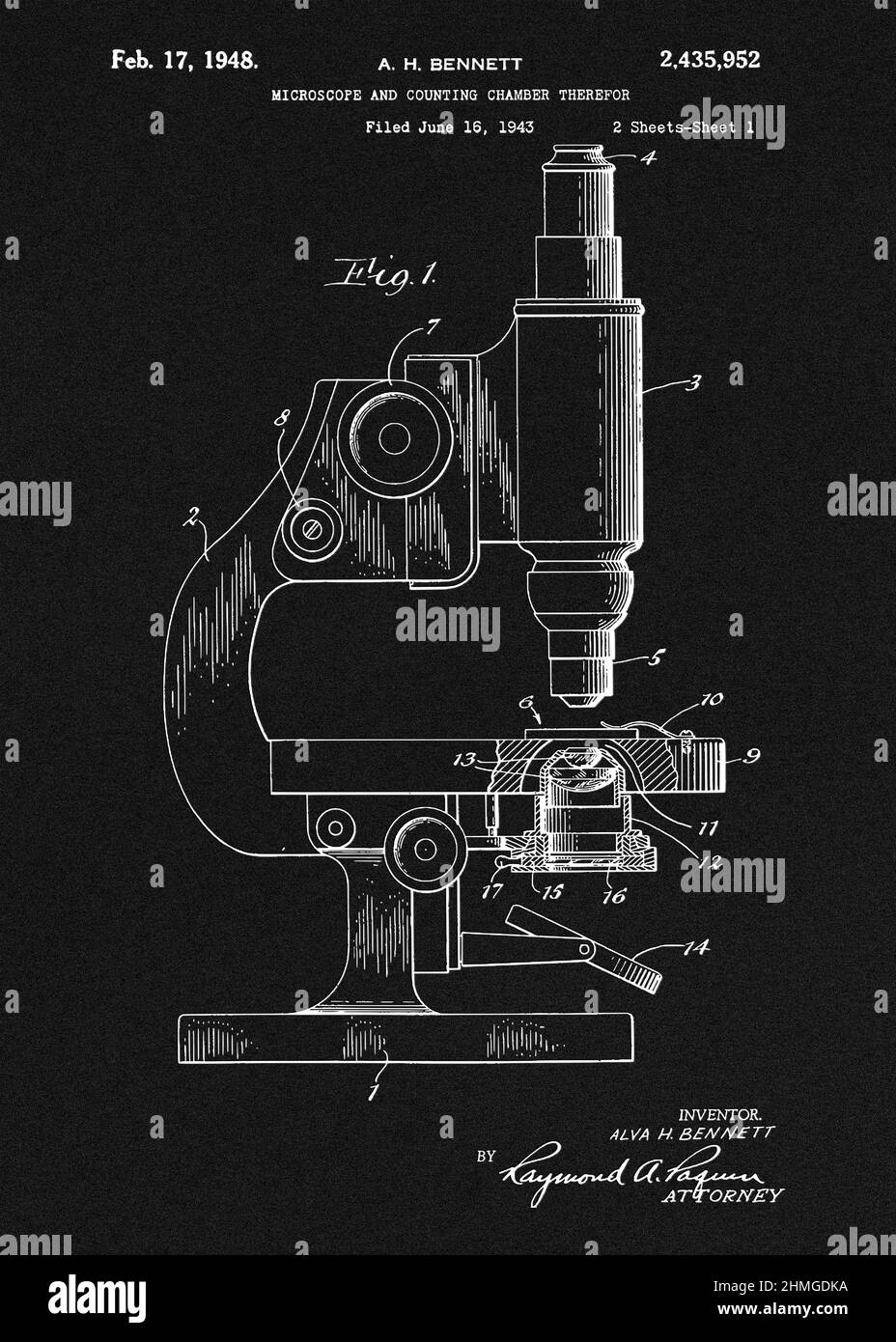 Vintage microscope drawing hi-res stock photography and images - Alamy