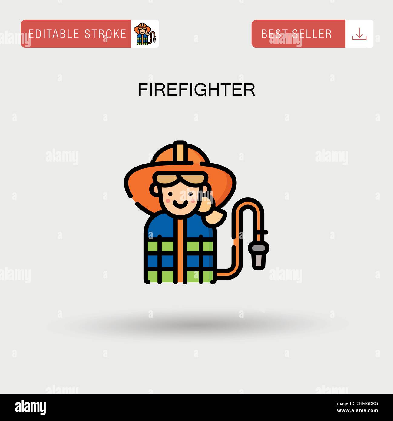 Firefighter Simple vector icon Stock Vector Image & Art - Alamy