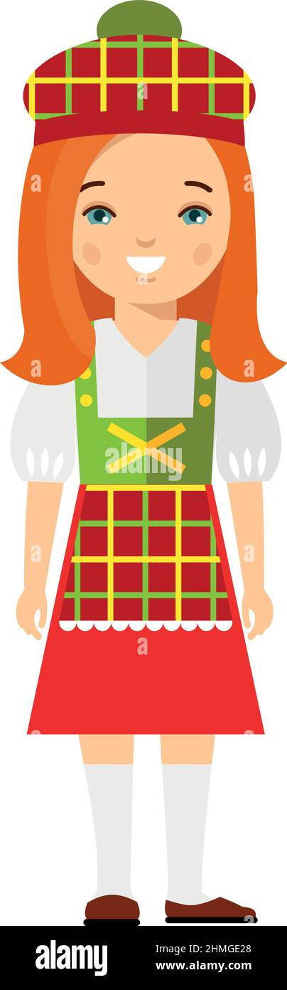 Set of scot woman dressed in national costum.es Stock Vector Image ...
