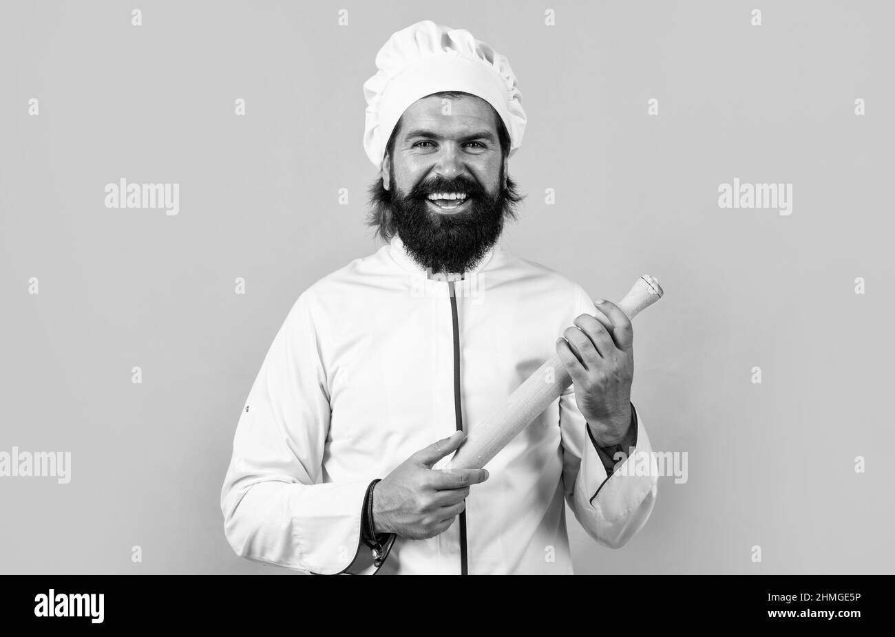 Male chef in blue Black and White Stock Photos & Images - Alamy
