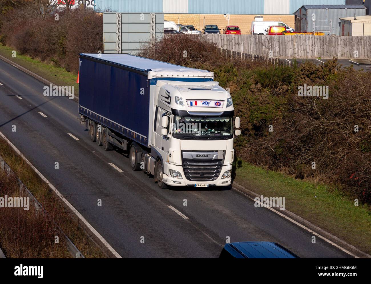 DAF heavy goods vehicle lorry on A12, Martlesham, Suffolk, England, UK ...