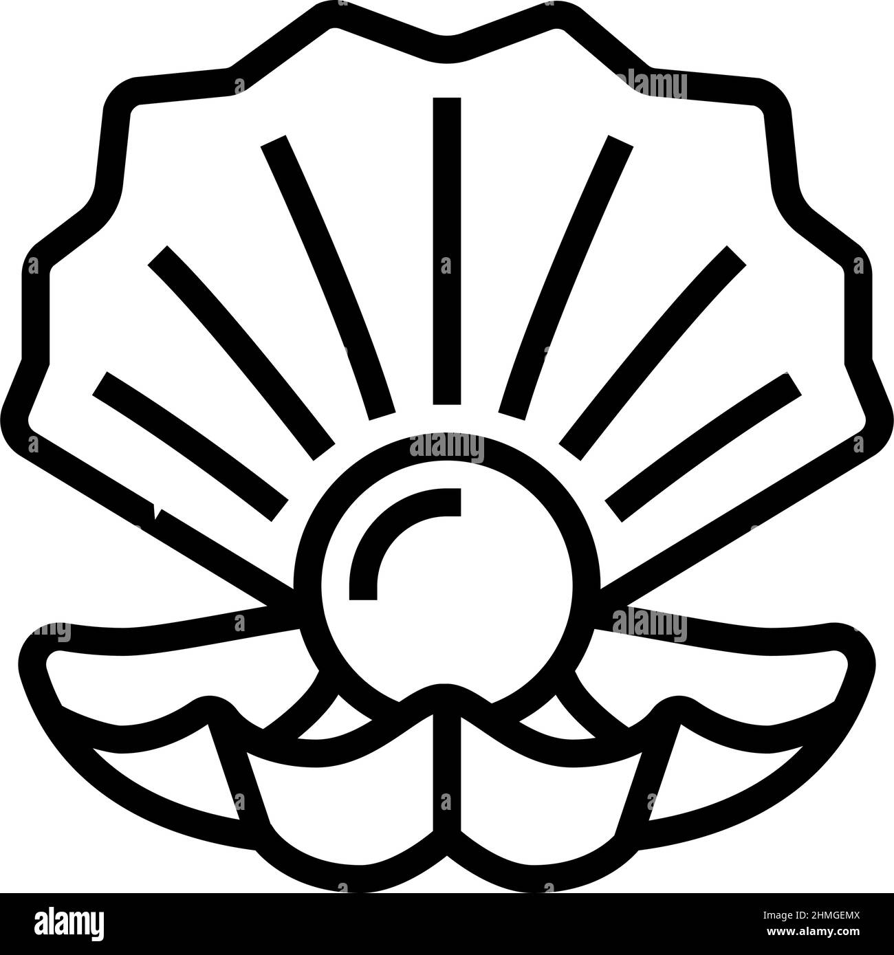 pearl oyster shell line icon vector illustration Stock Vector Image ...