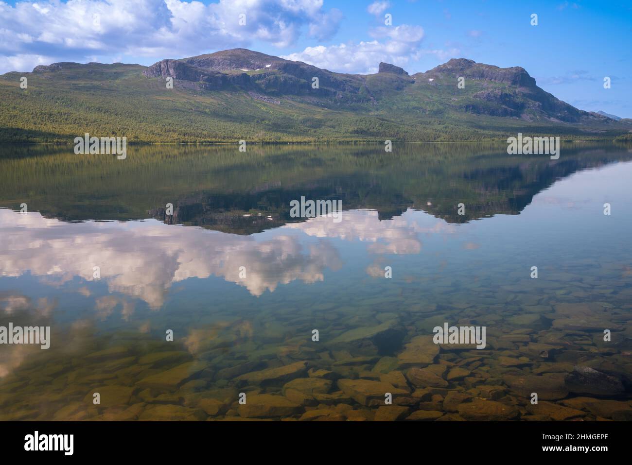 Stor sjöfallet national park in summer time with nice sunny weather ...