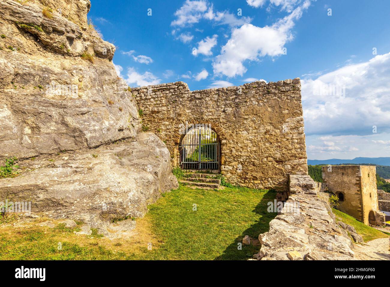 Gate into medieval castle Spis, central Europe, Slovakia Stock Photo ...
