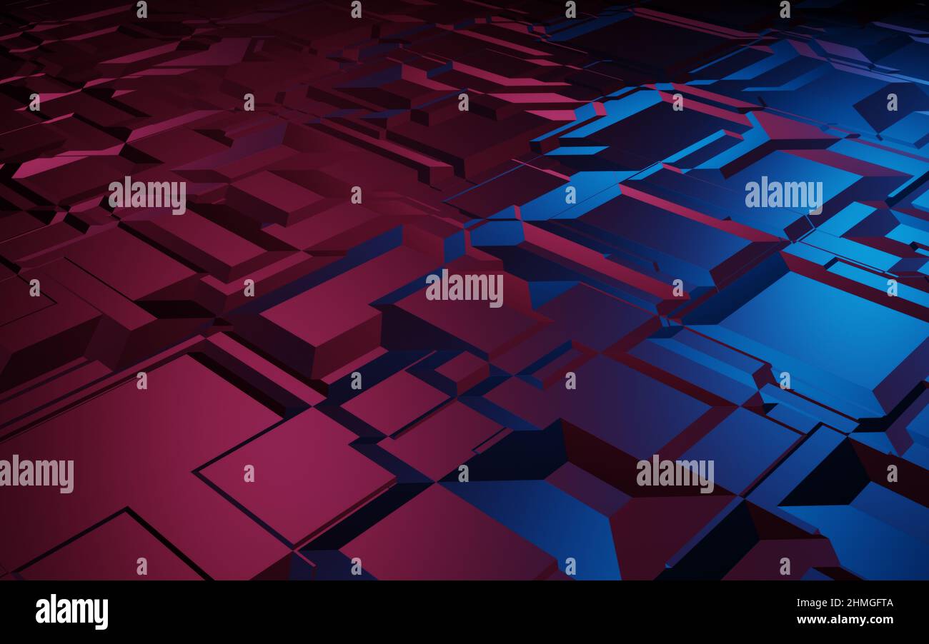 Abstract colorful sci-fi surface. 3D rendering Stock Photo - Alamy