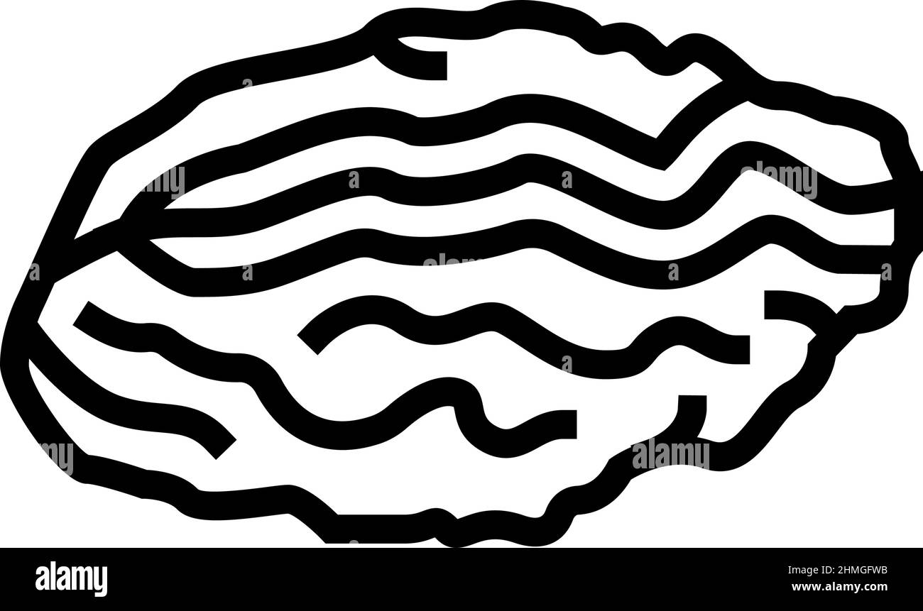 oyster closed shell line icon vector illustration Stock Vector Image ...