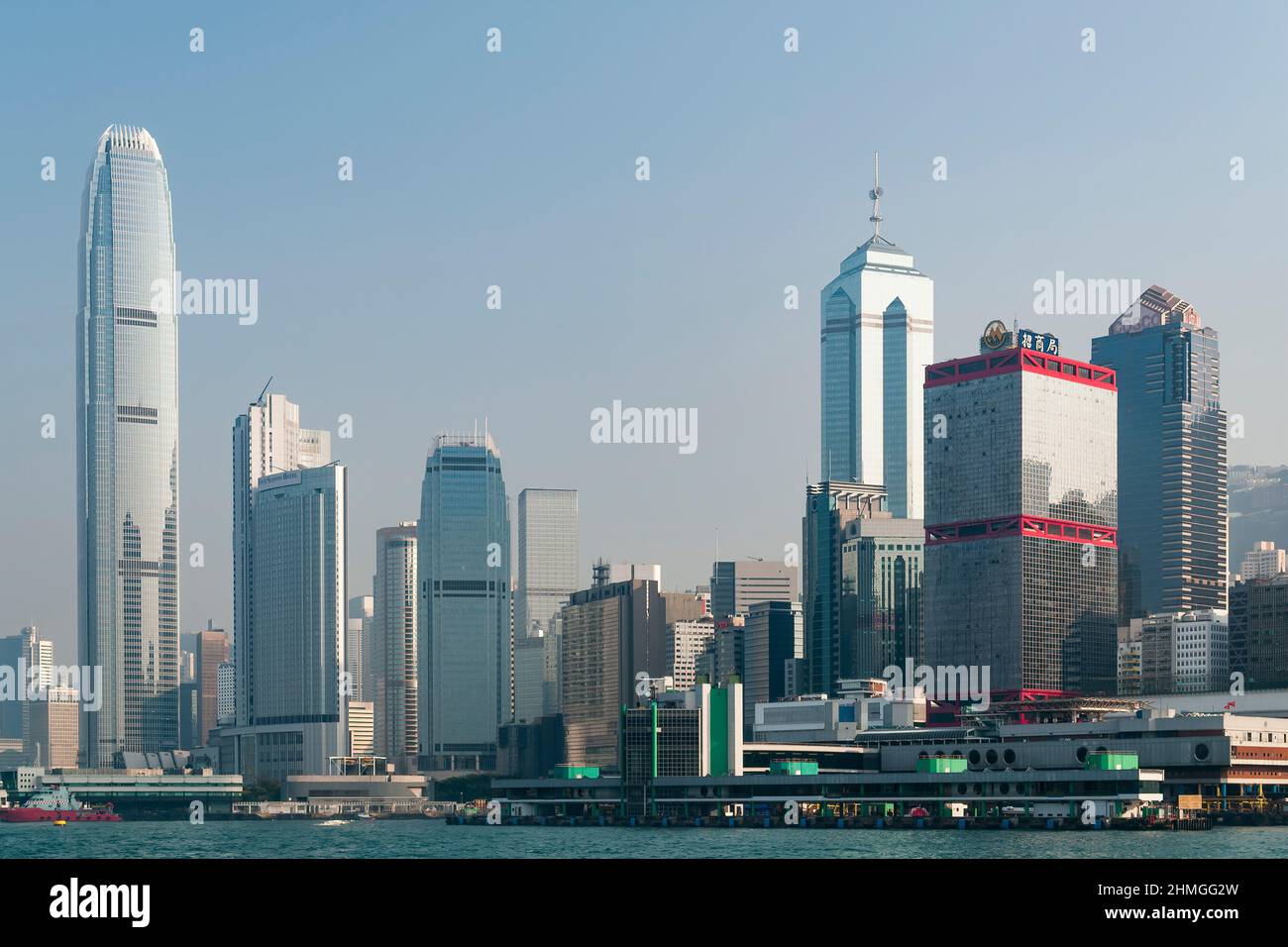 The Central waterfront and skyline of Hong Kong; main buildings (l to r ...