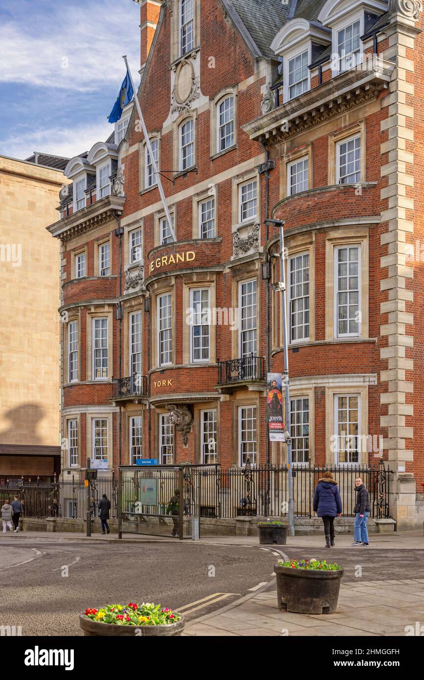Facade of an elaborate Edwardian brick building, originally railway ...
