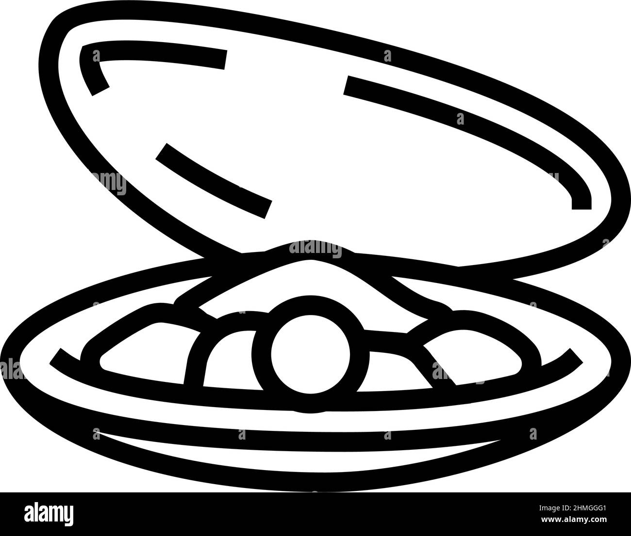 pearl oyster shell line icon vector illustration Stock Vector Image ...