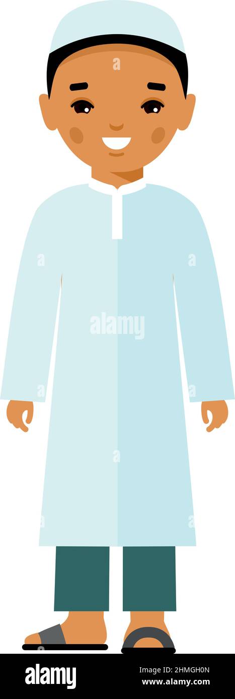 Arabic Boy in Flat Style. Vector illustration of arabian man in ...
