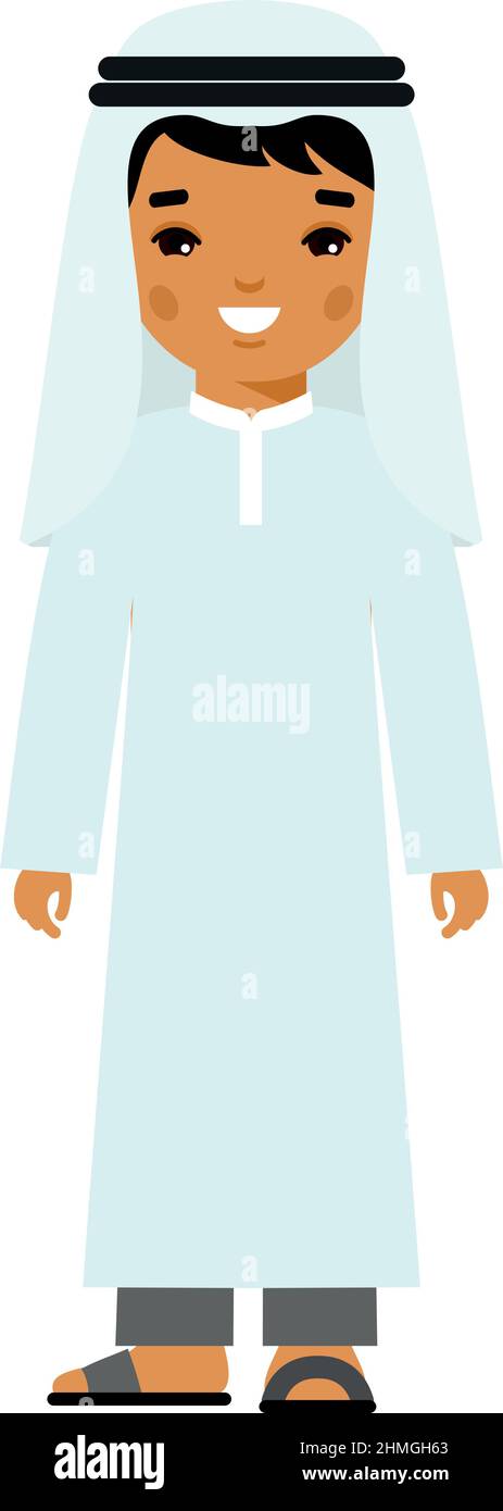 Arabic Boy in Flat Style. Vector illustration of arabian man in ...