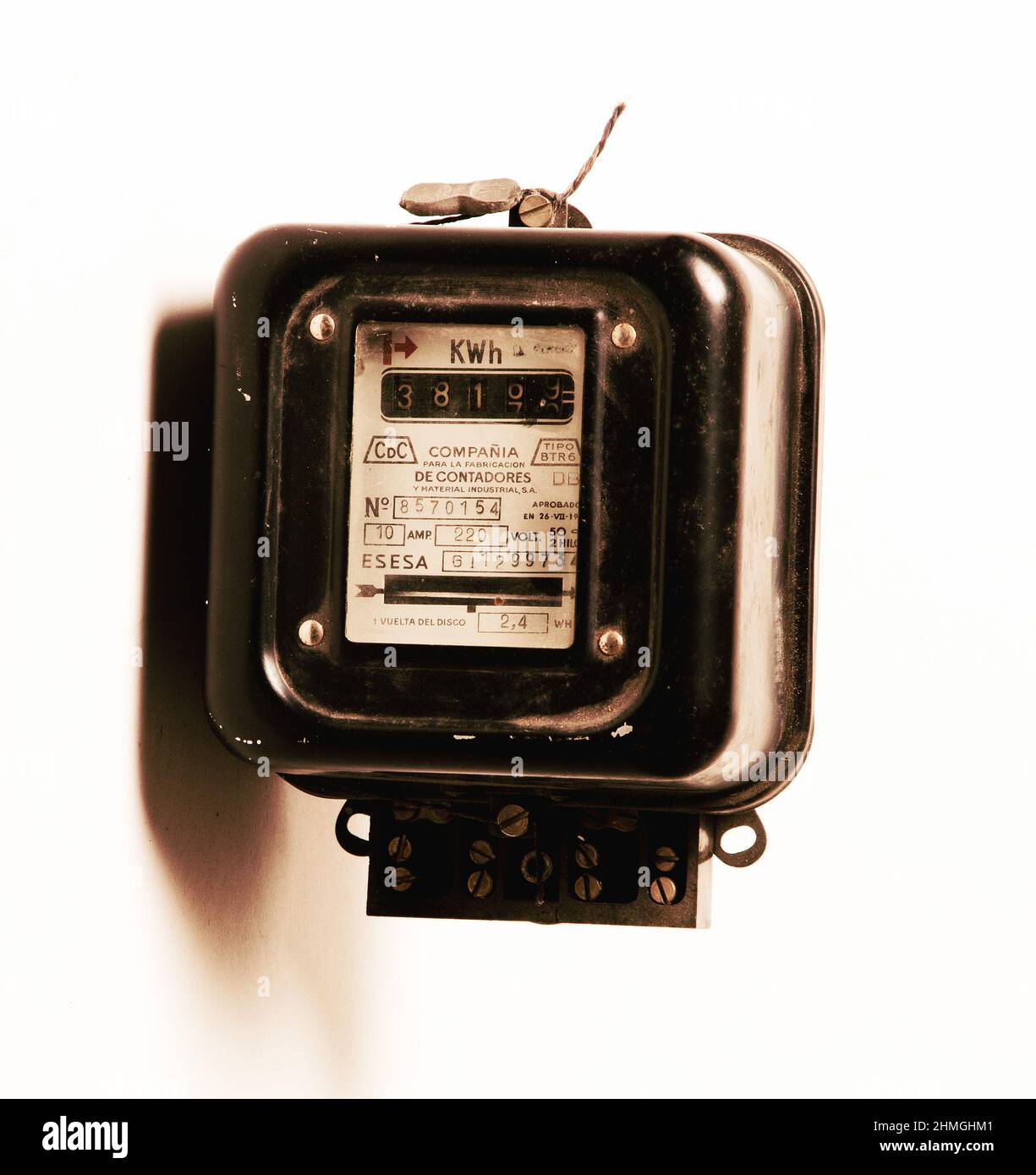 Old and actual domestic electricity meter Stock Photo - Alamy