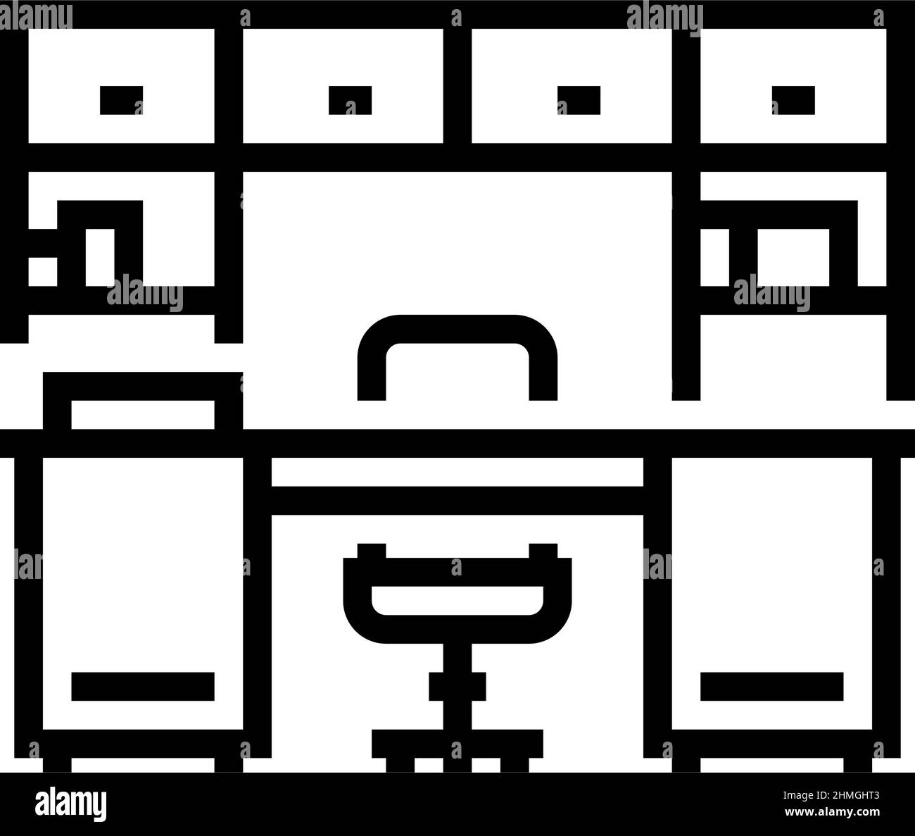 cabinet furniture line icon vector illustration Stock Vector Image ...