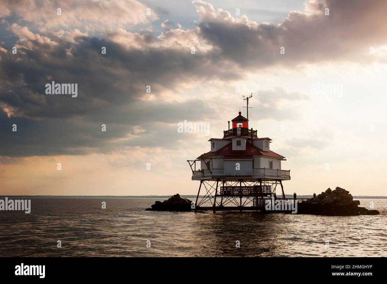 Thomas Point Shoal Lighthouse in the Chesapeake Bay, Maryland Stock ...