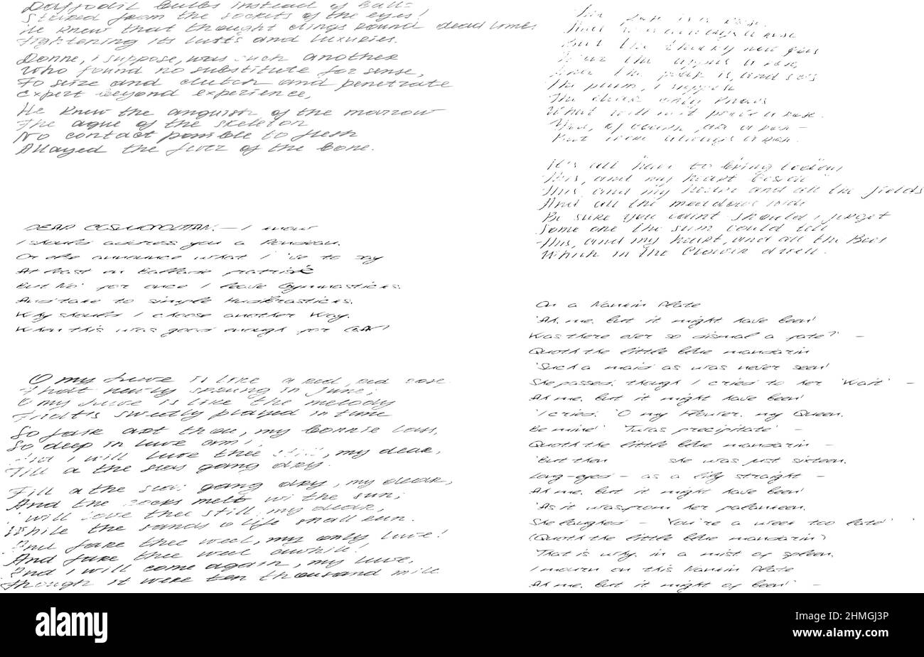 Handwritten poem Stock Vector Images - Alamy