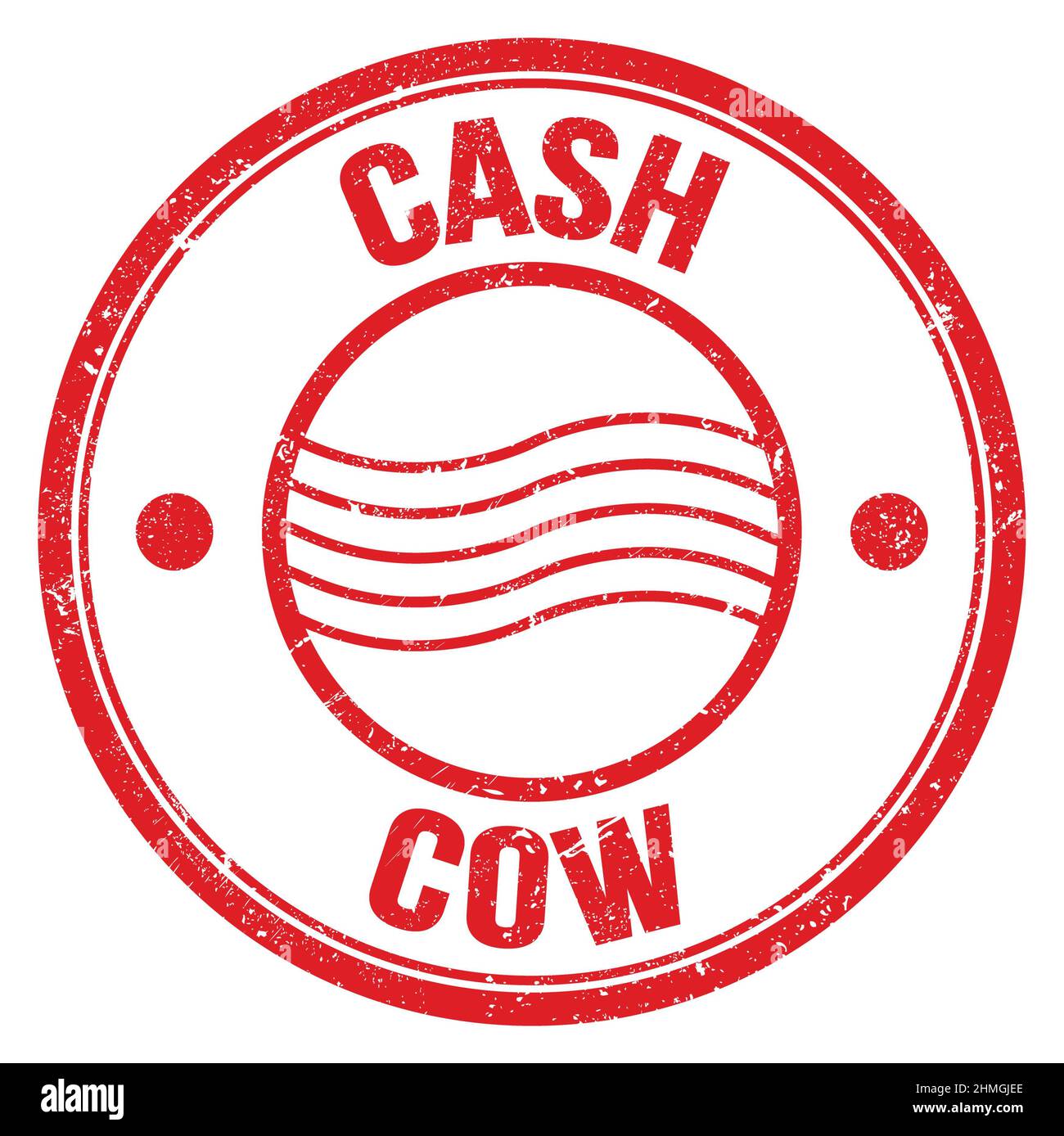 CASH COW text written on red round postal stamp sign Stock Photo - Alamy