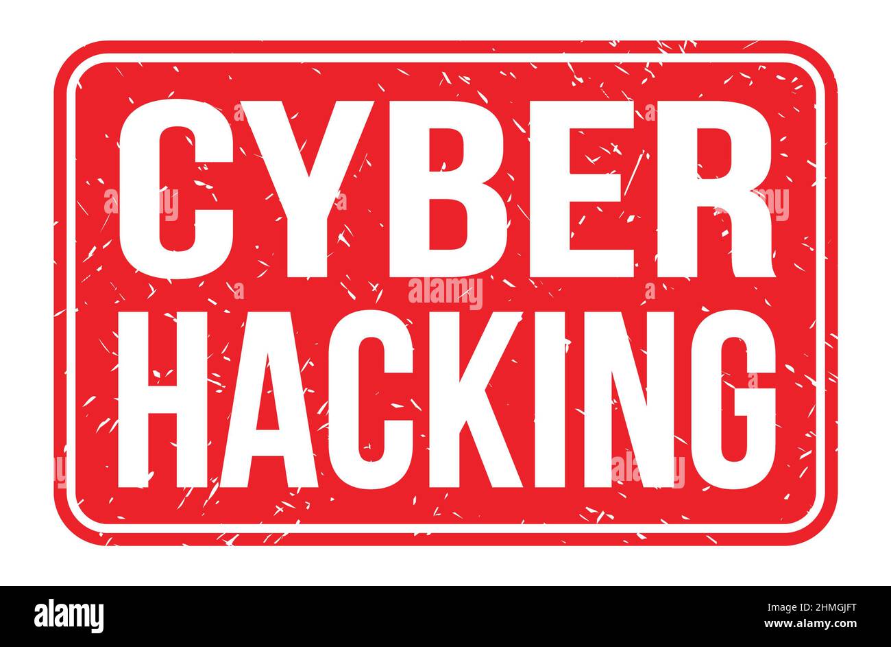 CYBER HACKING, words written on red rectangle stamp sign Stock Photo ...