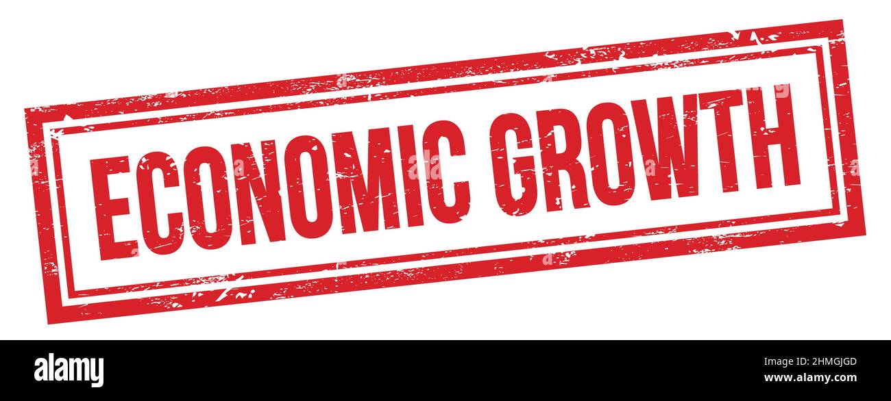 ECONOMIC GROWTH text on red grungy vintage rectangle stamp Stock Photo ...