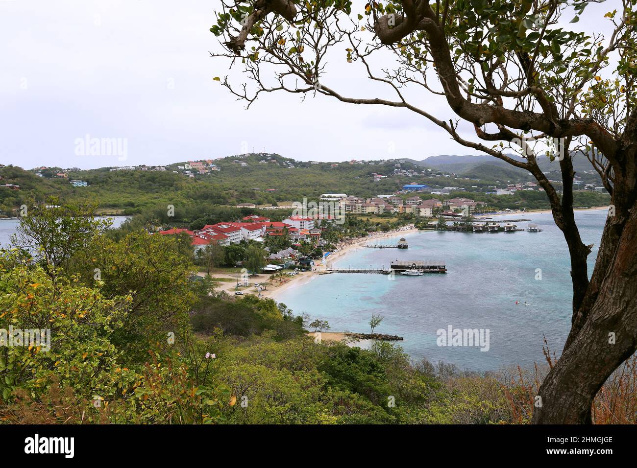 Sandals and Landings resorts from Pigeon Island, Rodney Bay, Gros Islet ...