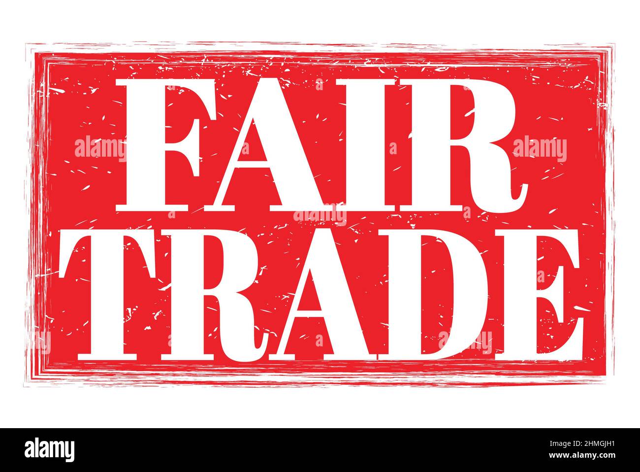 FAIR TRADE, words written on red grungy stamp sign Stock Photo - Alamy