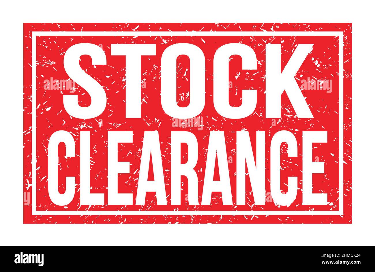 STOCK CLEARANCE, words written on red rectangle stamp sign Stock Photo ...